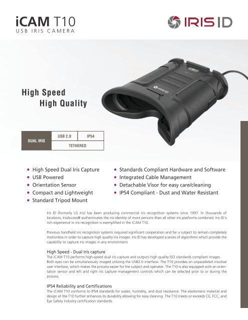 iCAM T10 - Iris ID