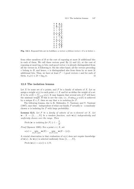 12.3 The isolation lemma