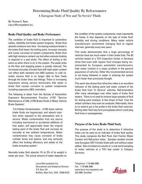 Determining Brake Fluid Quality By Refractometer - AA1Car