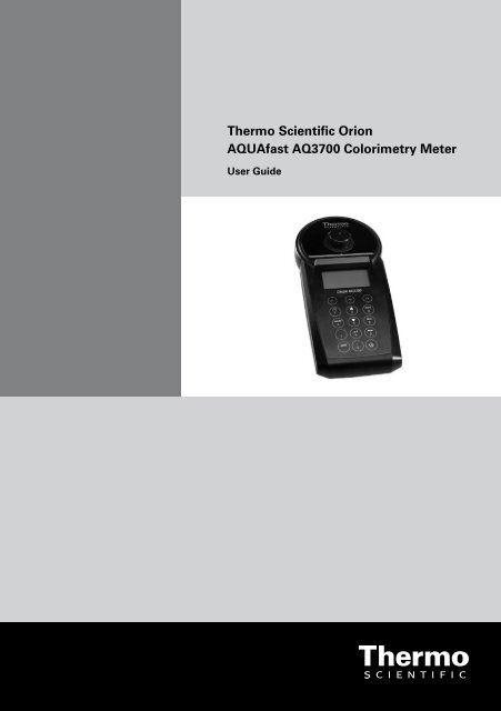 Thermo Scientific Orion AQUAfast AQ3700 ... - Fisher Scientific
