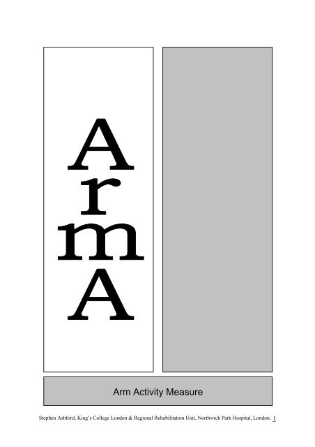 ArmA questionnaire - King's College London