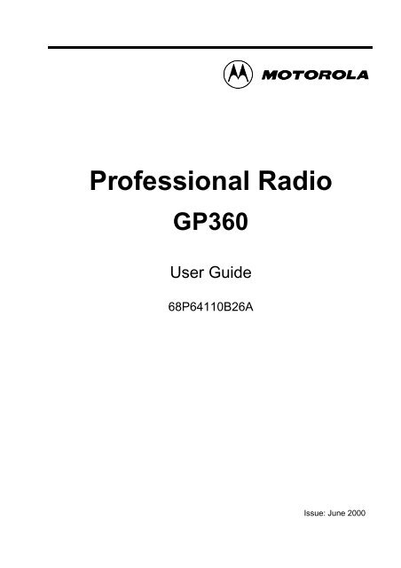 Motorola GP360 manual