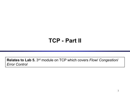 [Lab05] TCP II (Flow, Error, and Congestion Control) (tcp2V9). - Edlab
