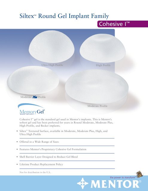 Siltexâ ¢ Round Gel Implant Family - Mentor