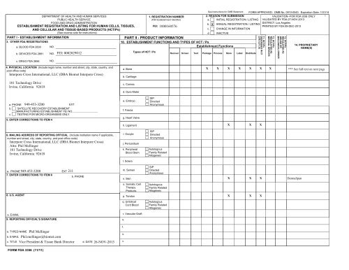 FDA Registration - Biomet