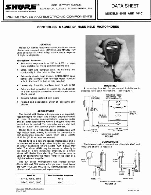404C User Guide - Shure