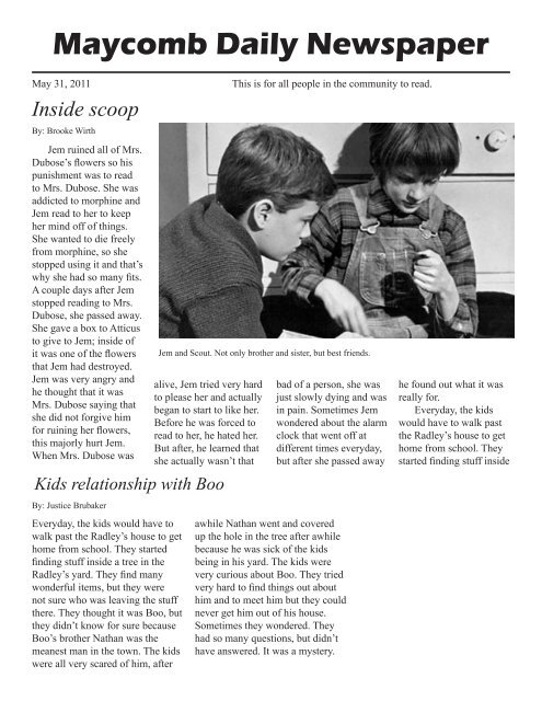 Maycomb Daily Newspaper