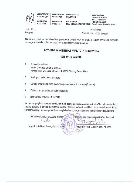 cevna armatura Oventrop - PVF Traders