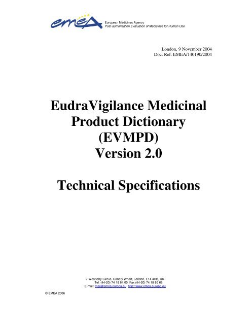 EudraVigilance Medicinal Product Dictionary ... - EVMPD - Europa