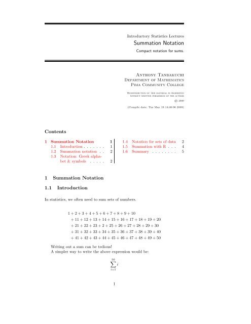 Statistics Greek Symbols