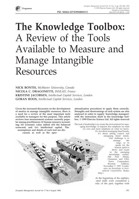 Nick Bontis - The Knowledge Toolbox - Leigh Bureau