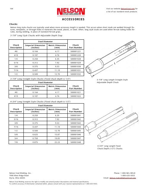 ACCESSORIES - Nelson Stud Welding