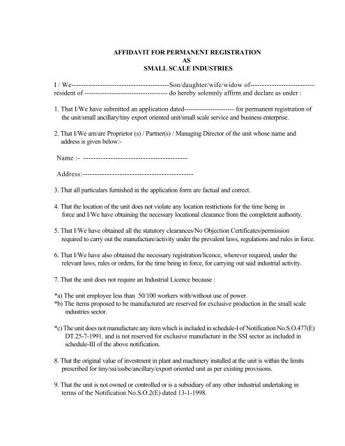 SSI Registration Affidavit - AP Online