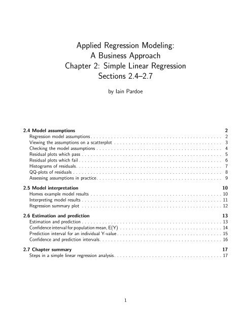 Applied Regression Modeling: A Business Approach ... - Iain Pardoe
