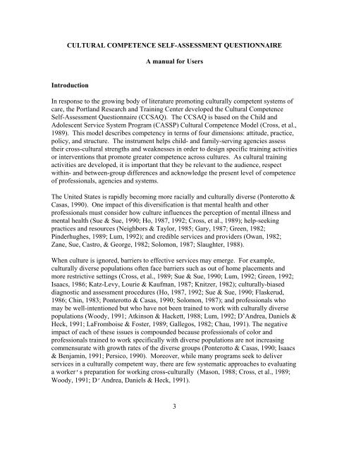 CULTURAL COMPETENCE SELF-