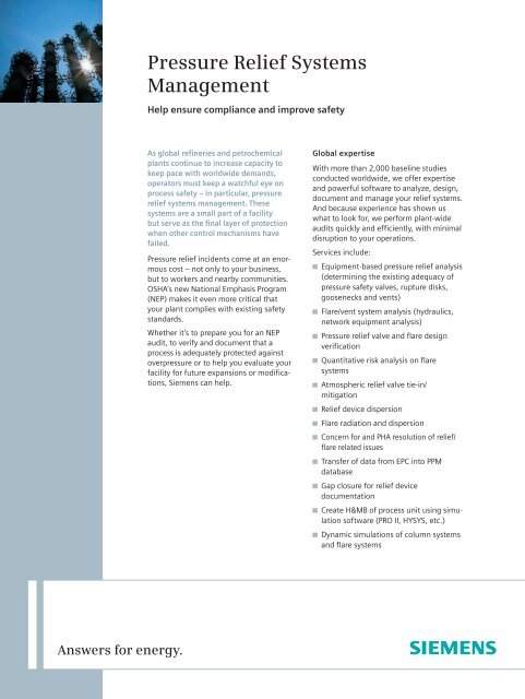 Pressure Relief TechSheet.indd - Siemens