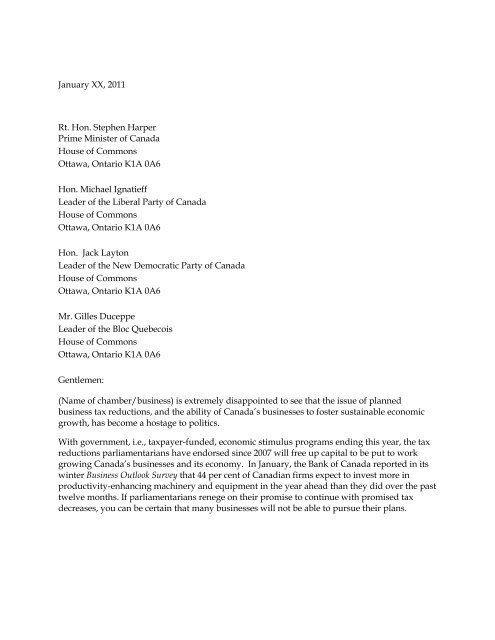 letter template for businesses and Chamber members to download letter template for businesses and Chamber members to download