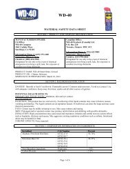 Material Safety Data Sheet (MSDS) - WD-40 Company