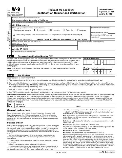 Form W-9 (Rev. August 2013)