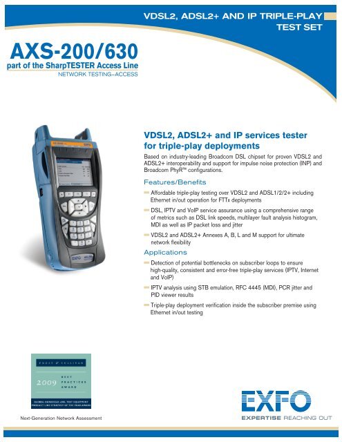 VDSL2, ADSL2+ AND IP TRIPLE-PLAY TEST SET - 3 EDGE GmbH