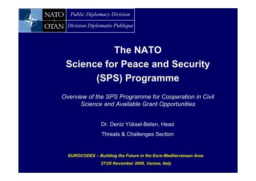 The NATO Science for Peace and Security (SPS) Programme - ELSA