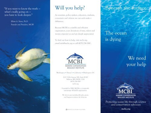 to see our brochure - Marine Conservation Biology Institute