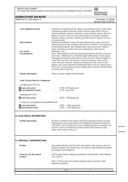 SigmaCover 300 Base Material Safety Data Sheet - Promain