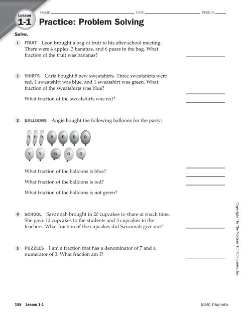 Volume 2 Practice: Problem Solving