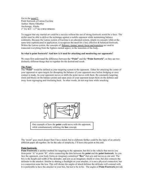 Point footwork of Latosa Escrima - EBMAS