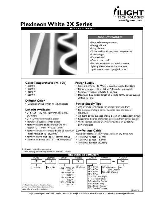 Plexineon White 2X Series - iLight Technologies