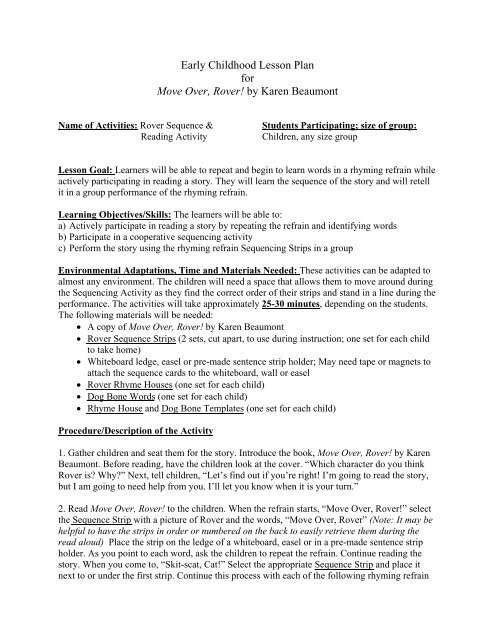 Early Childhood Education Lesson Plan - The Pennsylvania Center ...