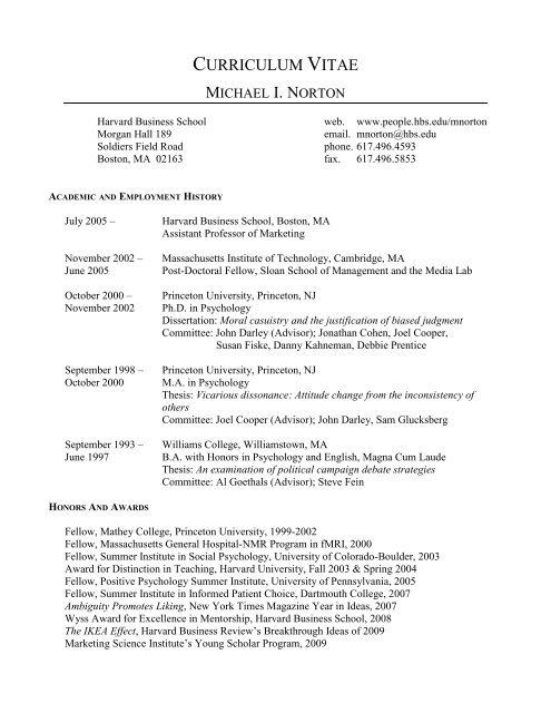 CURRICULUM VITAE - Insead