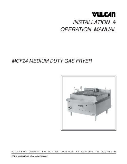 INSTALLATION & OPERATION MANUAL