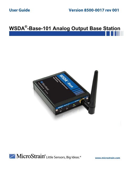 WSDA-Base 101 Analog Output Base Station User Guide - MicroStrain