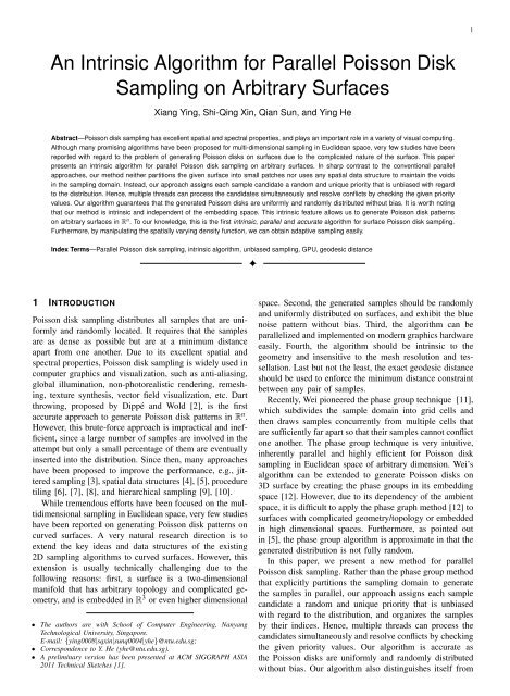 An Intrinsic Algorithm For Parallel Poisson Disk Sampling Gmp14