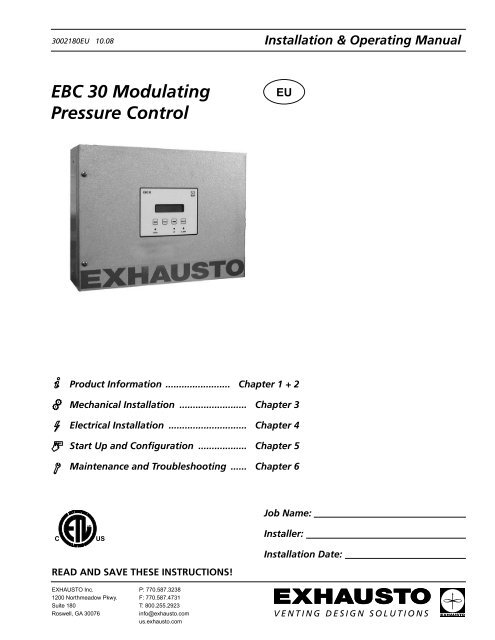 EBC 30 Modulating Pressure Control - Enervex