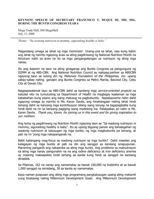 buntis congress 2008 - DOH