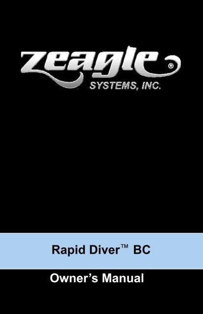Rapid Diver BC Manual 2.indd - Zeagle