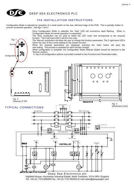 DEEP SEA ELECTRONICS PLC 704 INSTALLATION ...