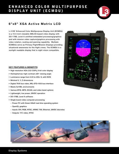 enhanced color multipurpose display unit - L-3 Communications