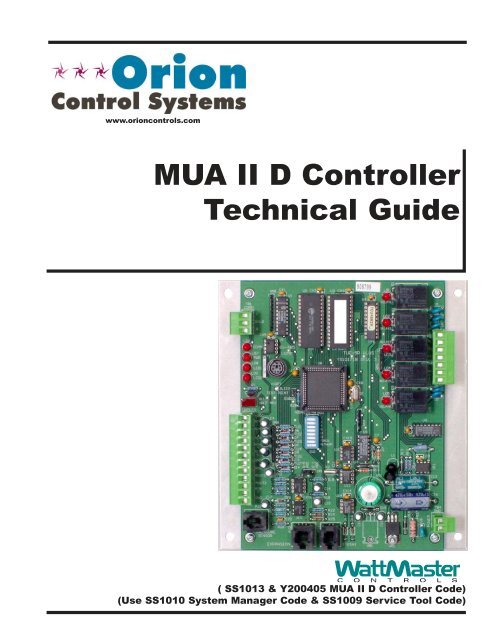 MUA II D Controller Technical Guide - Orion Control Systems
