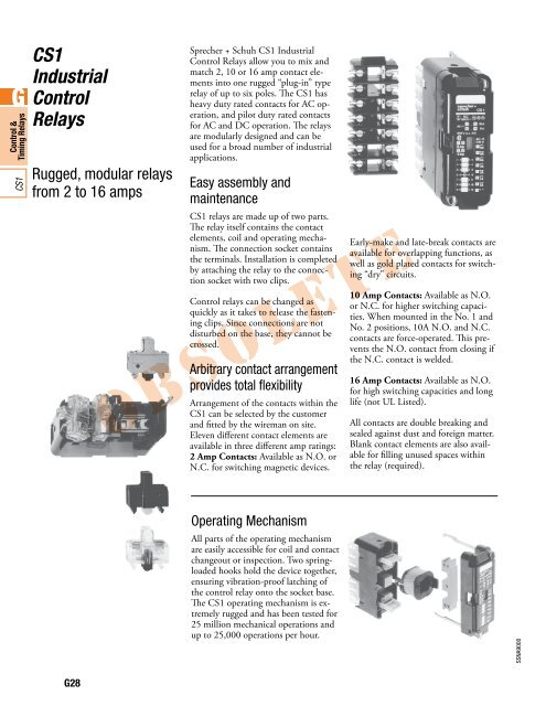 CS1 Control Relays E-Catalog - Sprecher + Schuh