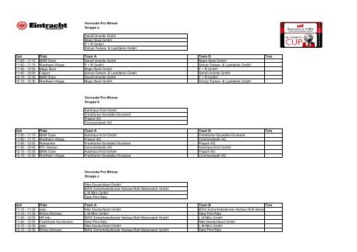 Spielplan Pro - AmadeusFiRe Business Cup