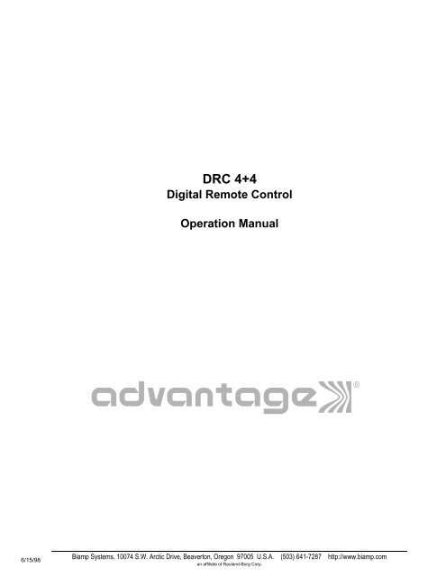 DRC 4+4 Digital Remote Control Operation Manual