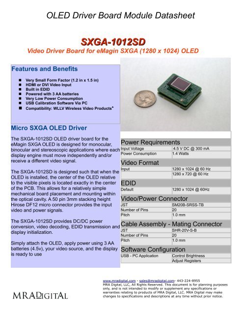 SXGA-1012SD - eMagin