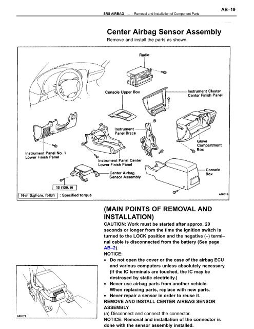 Center Airbag Sensor Assembly - CelicaTech