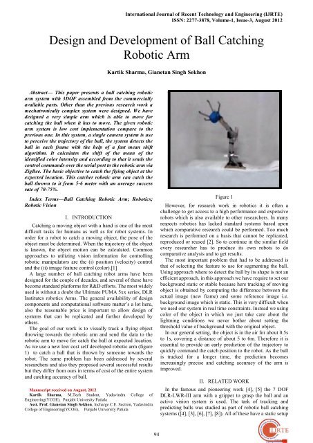 Design and Development of Ball Catching Robotic Arm