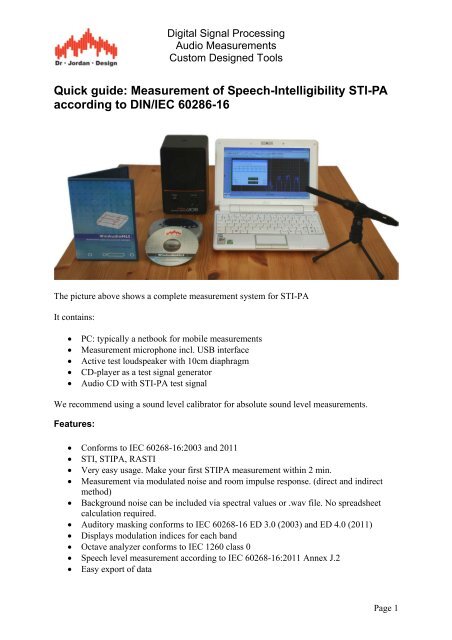 Measurement of Speech-Intelligibility STI-PA - Dr-Jordan-Design
