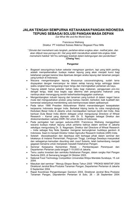 jalan tengah sempurna ketahanan pangan indonesia ... - IPTEK