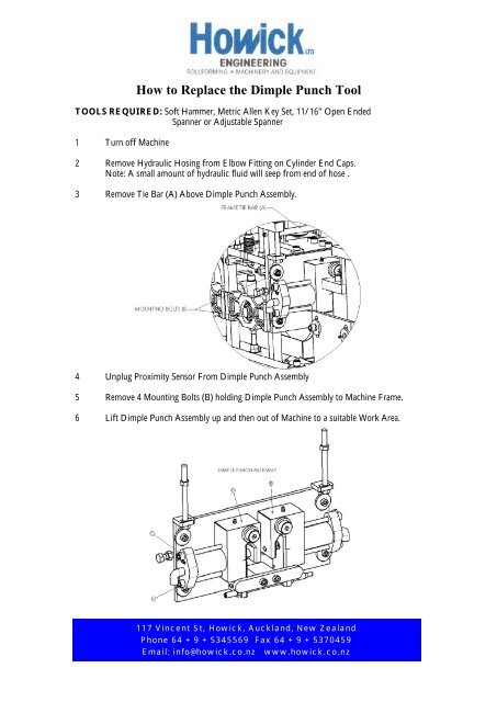 How to Replace the Dimple Punch Tool - Howick Ltd
